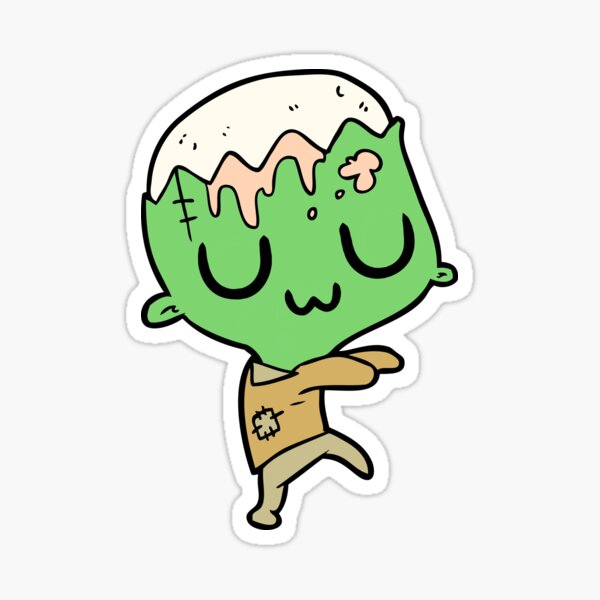 "Halloween uwu Zombie Cute face Zombie UWU" Sticker for Sale by ...