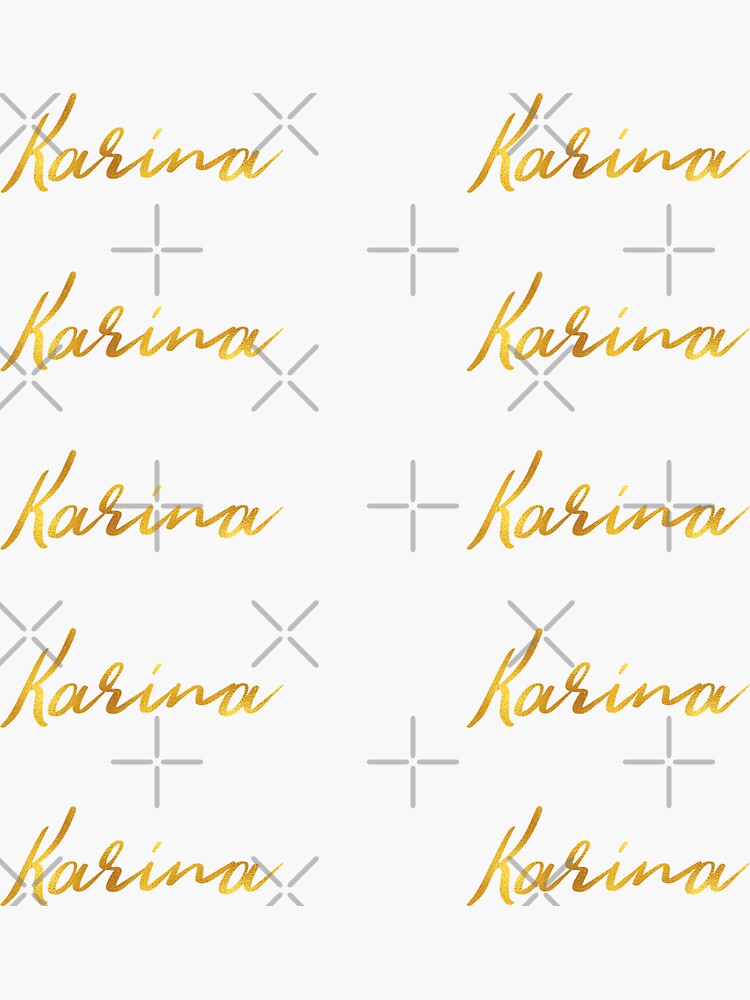 "Karina Name Hand Lettering in Faux Gold Letters, Pack of 10" Sticker ...