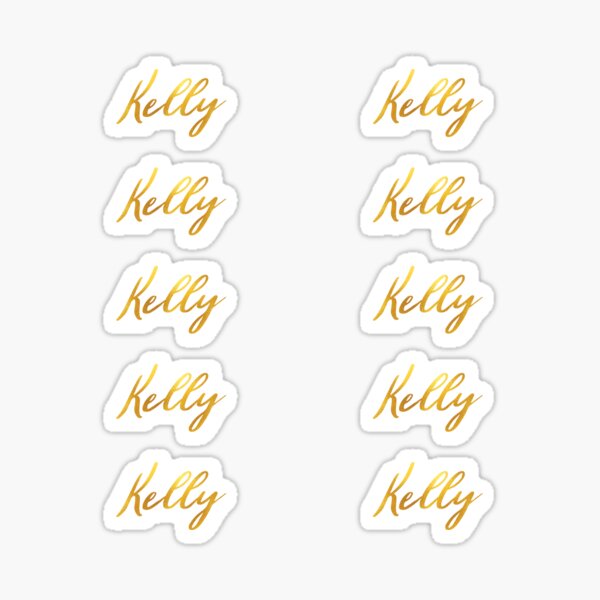 "Kelly Name Hand Lettering in Faux Gold Letters, Pack of 10" Sticker ...