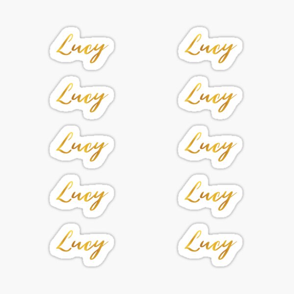 "Lucy Name Hand Lettering in Faux Gold Letters, Pack of 10" Sticker for ...
