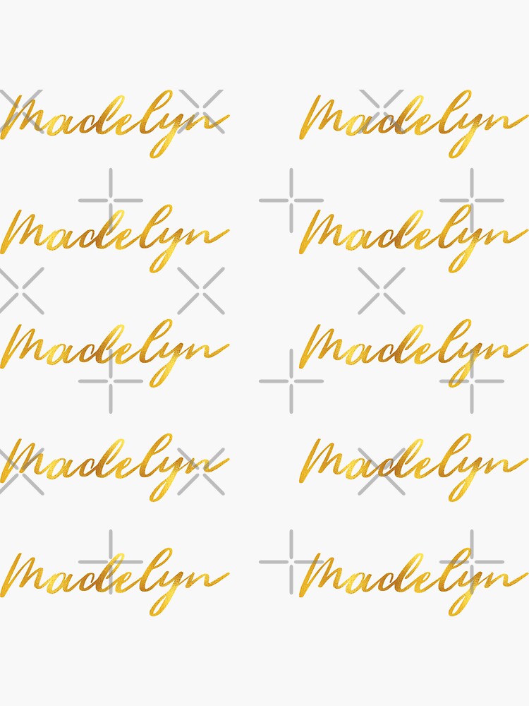 "Madelyn Name Hand Lettering in Faux Gold Letters,Pack of 10" Sticker ...