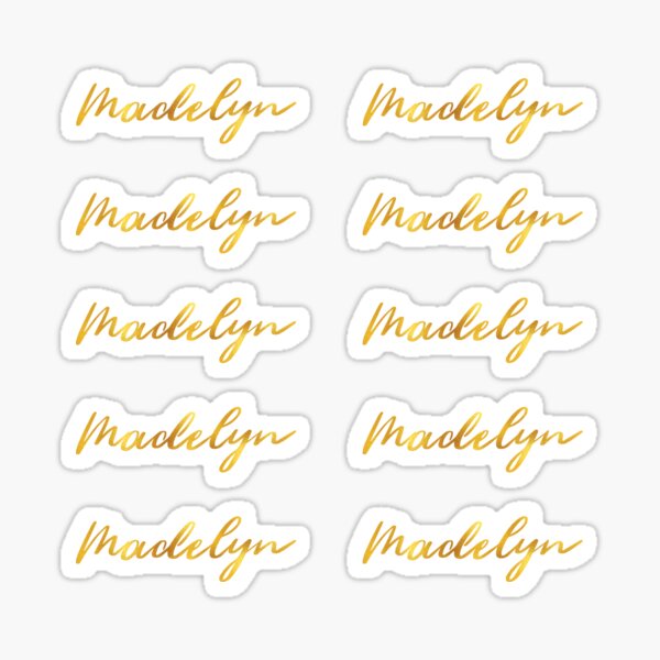 "Madelyn Name Hand Lettering in Faux Gold Letters,Pack of 10" Sticker ...