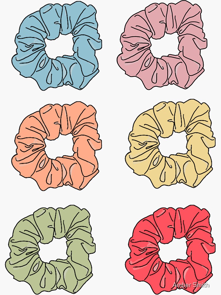 "scrunchies sticker pack " Sticker for Sale by ambersmith00 | Redbubble