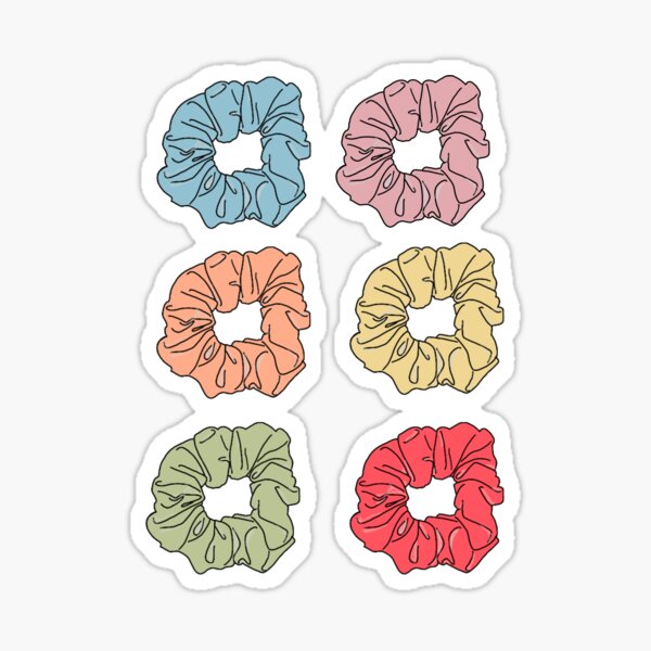 "scrunchies sticker pack " Sticker for Sale by ambersmith00 | Redbubble