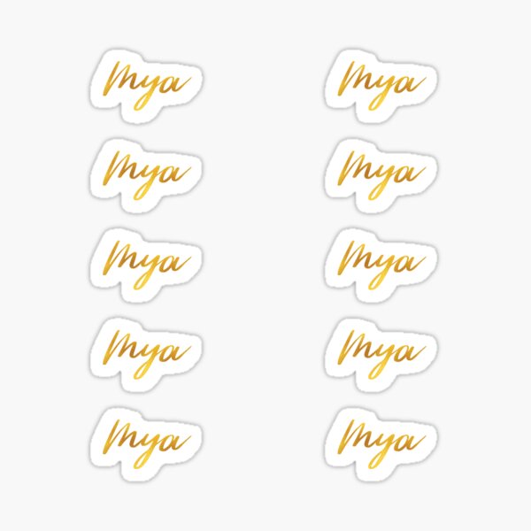"Mya Name Hand Lettering in Faux Gold Letters, Pack of 10" Sticker for ...