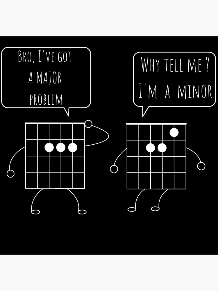 "Guitar chords funny meme - A major , A minor" Poster by The-Guitar-Bay ...