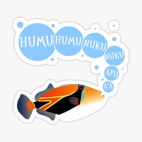 "Humuhumunukunukuapua'a Funny Cute Design Hawaii State Fish" Sticker ...