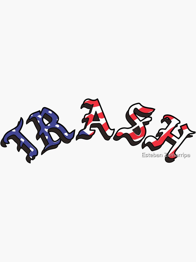 "TRASH FLAG LOGO" Sticker for Sale by Stevie2001 | Redbubble