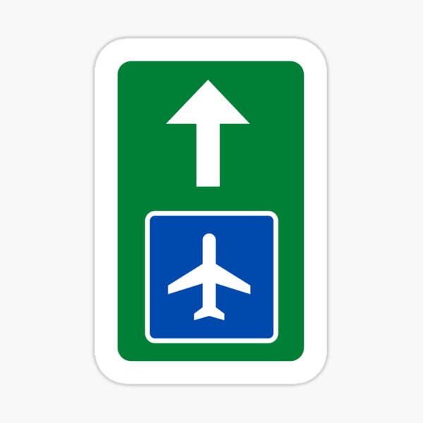 "Airport Green and Blue Sign" Sticker for Sale by jetmike | Redbubble