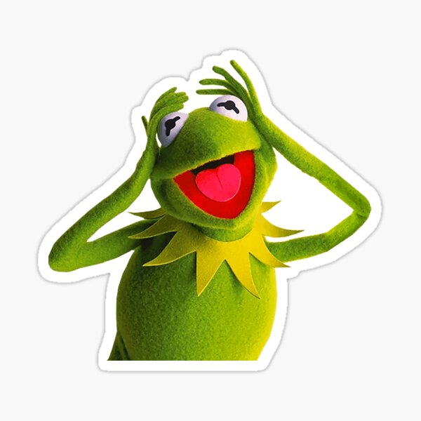 "Kermit the frog surprised meme" Sticker by Omeris | Redbubble