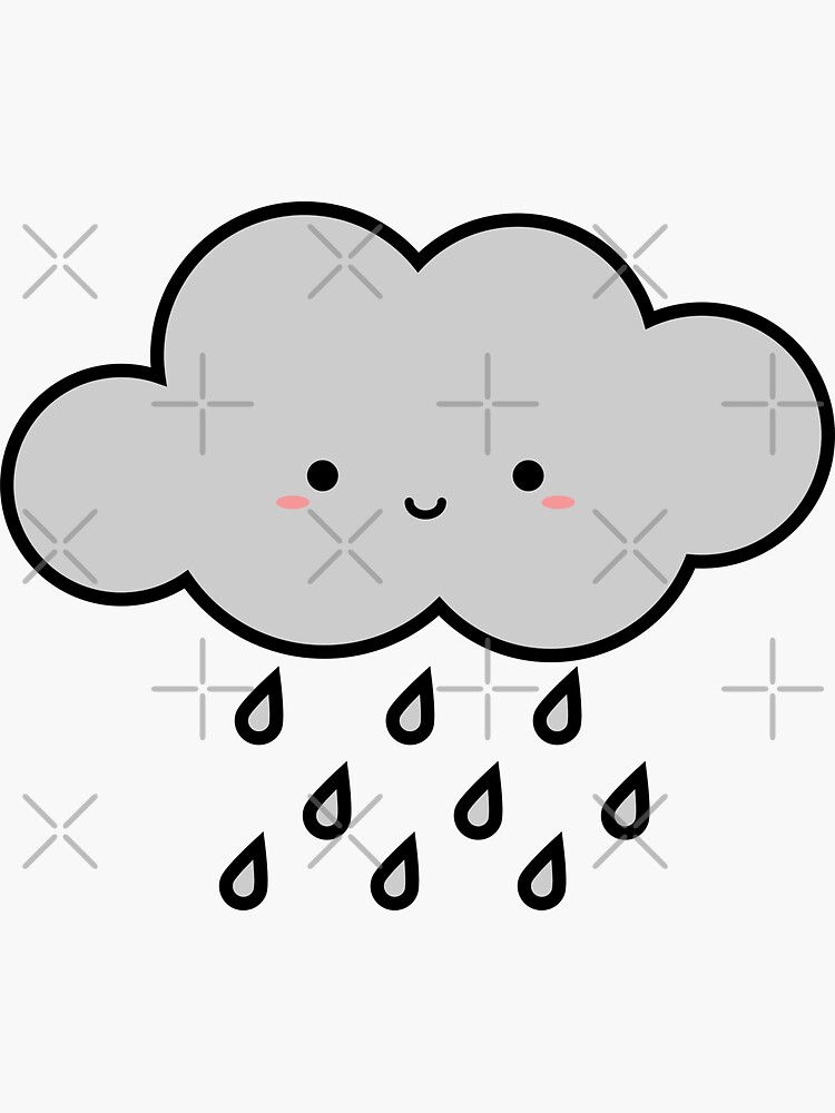 "Cute Happy Rain" Sticker for Sale by ennbe | Redbubble