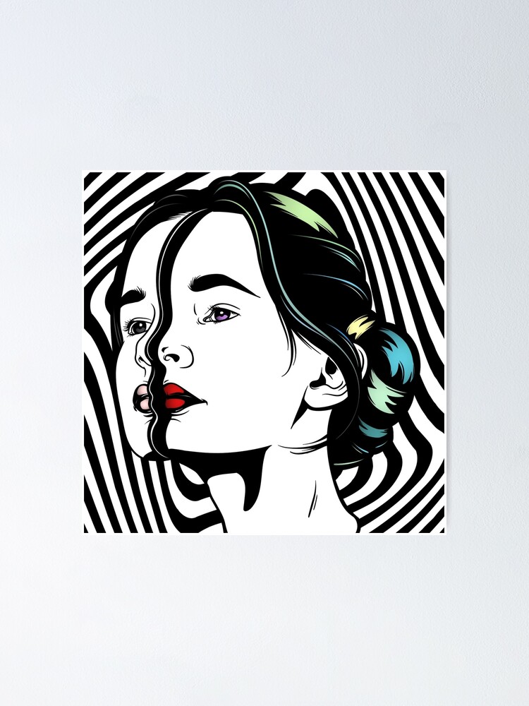 "Split Face" Poster by Prosandconz | Redbubble