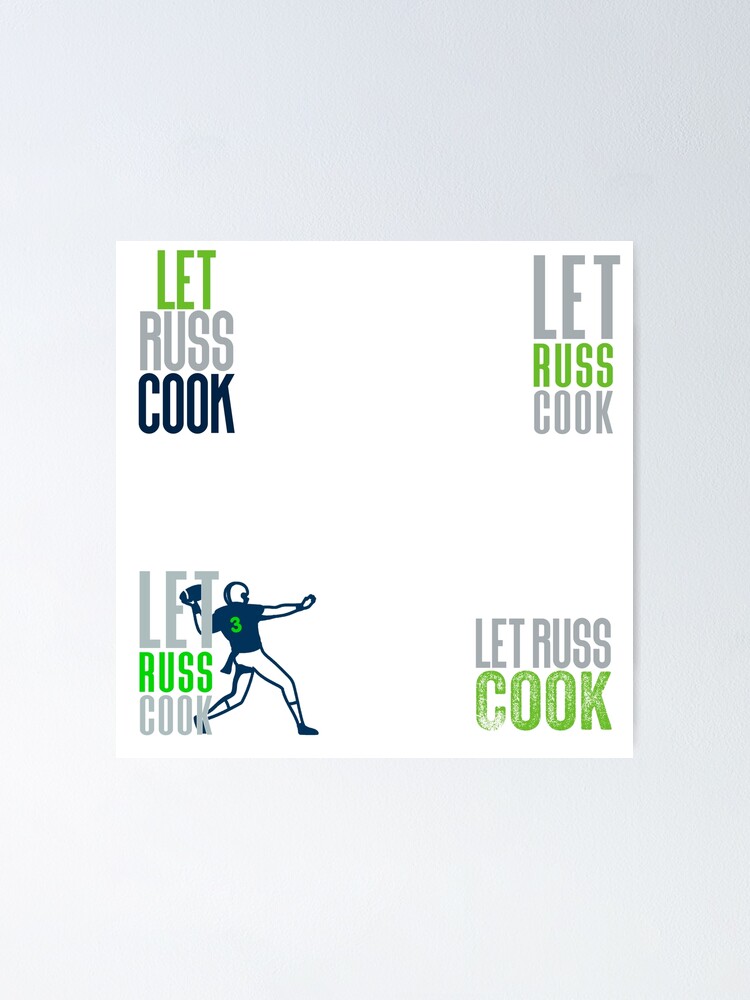 "Pack Of Let Russ Cook Stickers Seattle Football Quarterback Number 3 ...