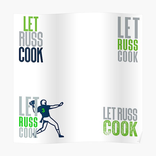 "Pack Of Let Russ Cook Stickers Seattle Football Quarterback Number 3 ...