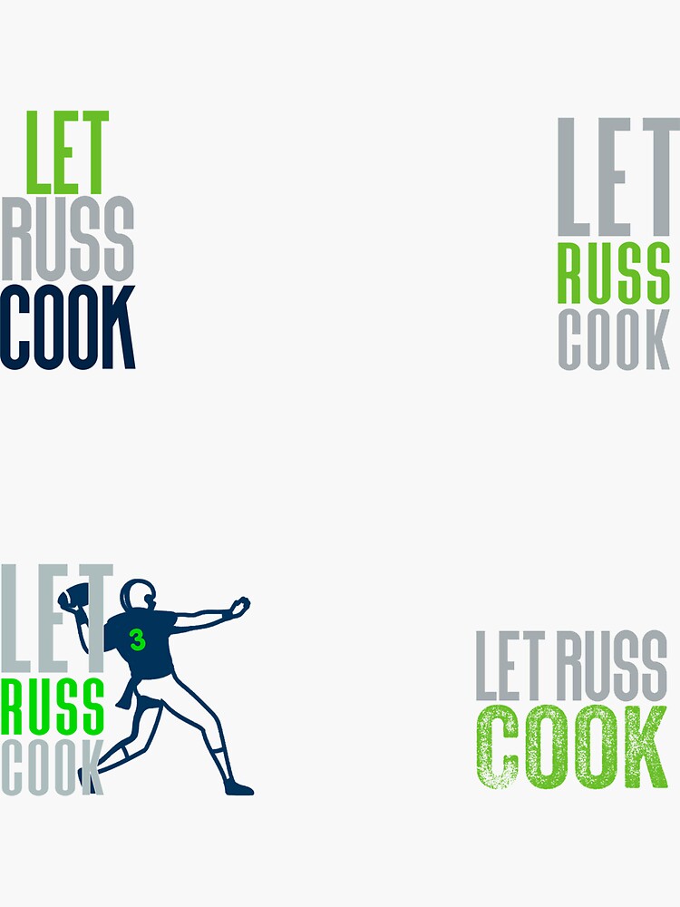 "Pack Of Let Russ Cook Stickers Seattle Football Quarterback Number 3 ...