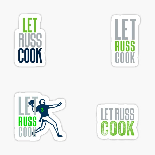 "Pack Of Let Russ Cook Stickers Seattle Football Quarterback Number 3 ...