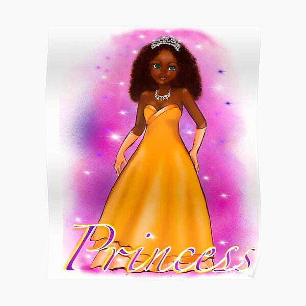 "Black anime princess ! black girl with Afro hair, green eyes, dark ...