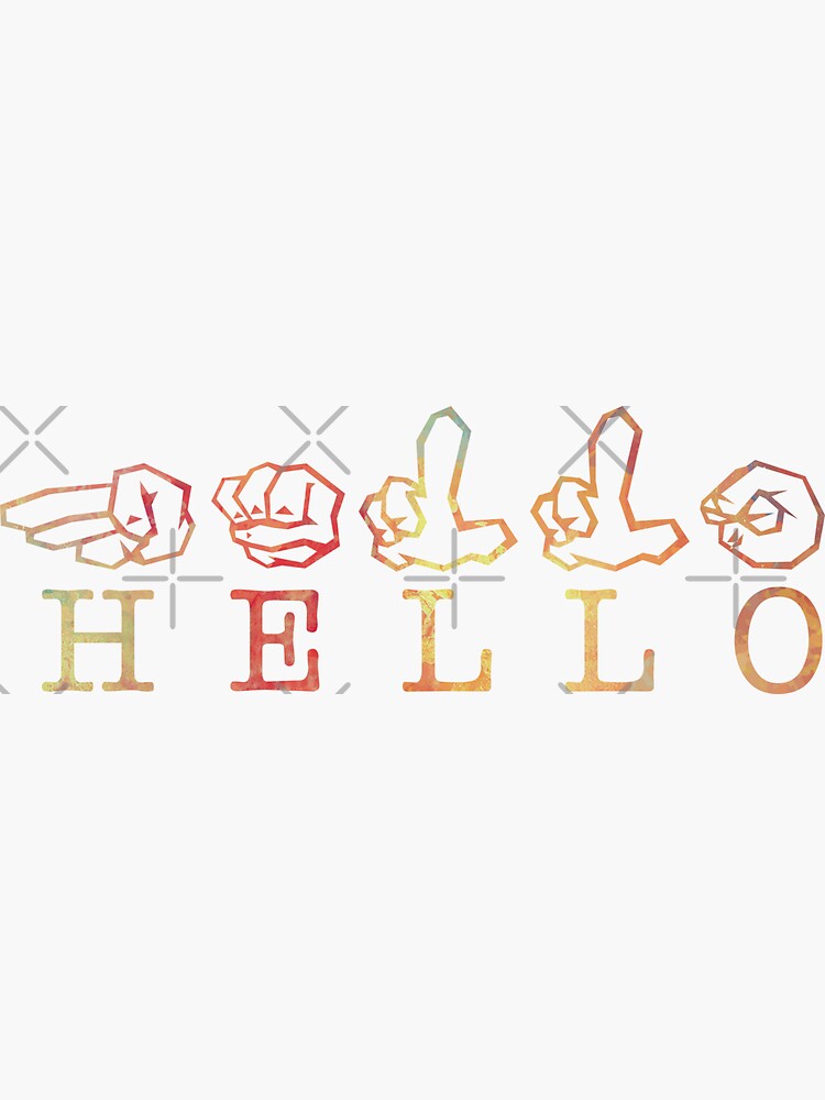 Asl Hello Sticker For Sale By Sweetlog Redbubble