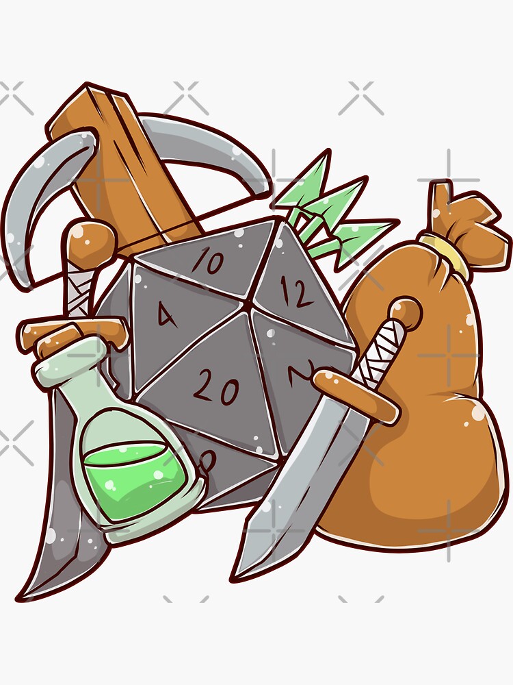 "Rogue D20 Dice" Sticker for Sale by Mimic-Gaming-Co | Redbubble