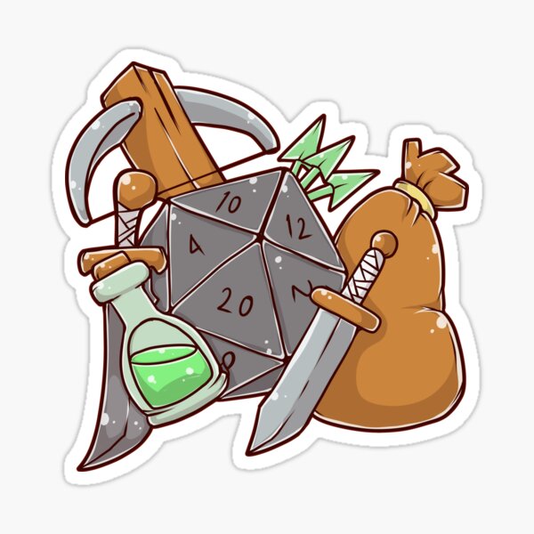 "Rogue D20 Dice" Sticker for Sale by Mimic-Gaming-Co | Redbubble