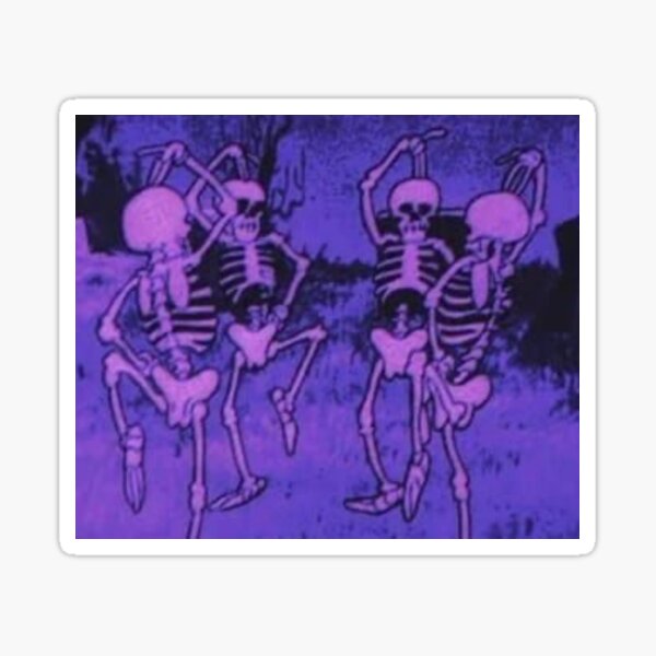 "Purple Dancing Skeletonssssss" Sticker by HeyGurlHe | Redbubble