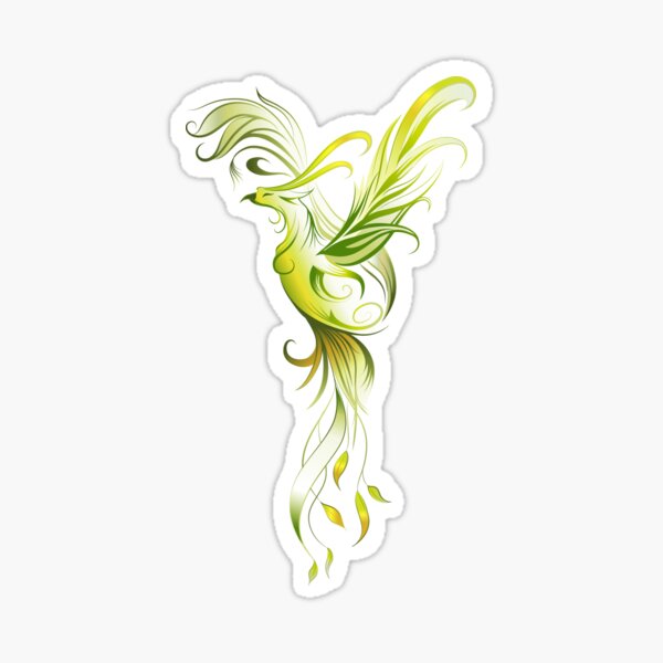 "Fantastic Green Phoenix Bird" Sticker for Sale by DezinerFiles | Redbubble