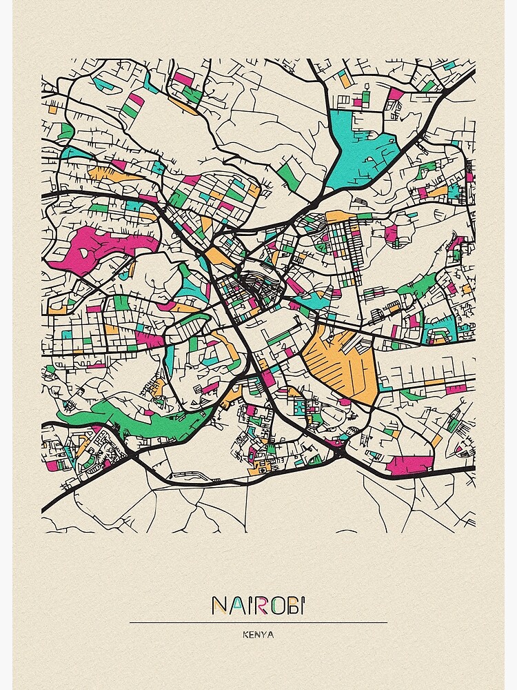 "Nairobi, Kenya Street Map" Poster for Sale by A Deniz Akerman | Redbubble