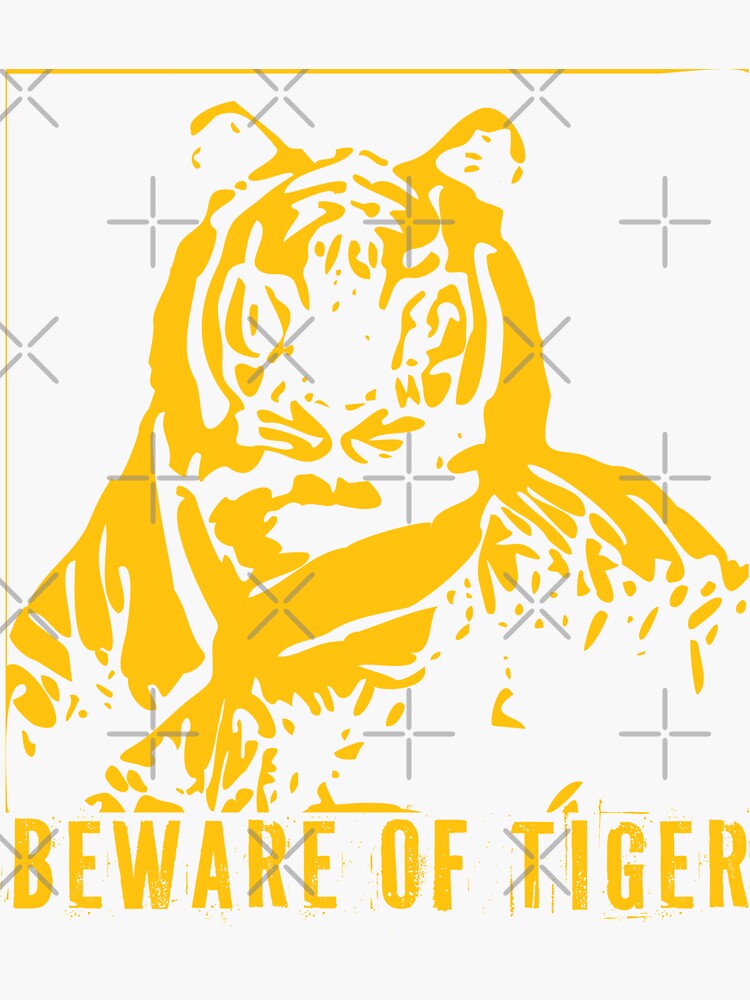 "Beware of Tiger" Sticker for Sale by jfcreations | Redbubble