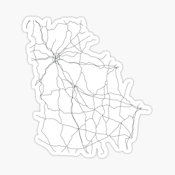 "Georgia State Highway Map" Sticker for Sale by in-transit | Redbubble