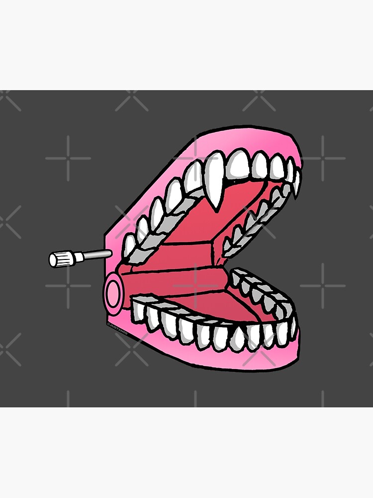 "Vampire Wind-Up Teeth" Poster by Justanos | Redbubble