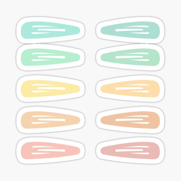 "hairclips 90s pastel flat pack" Sticker for Sale by Artyselley | Redbubble