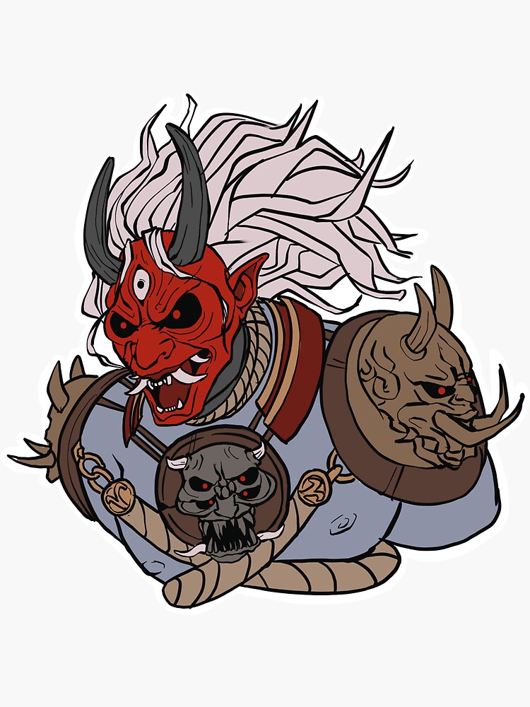 "Angry Oni" Sticker for Sale by Kitsune-Drawing | Redbubble