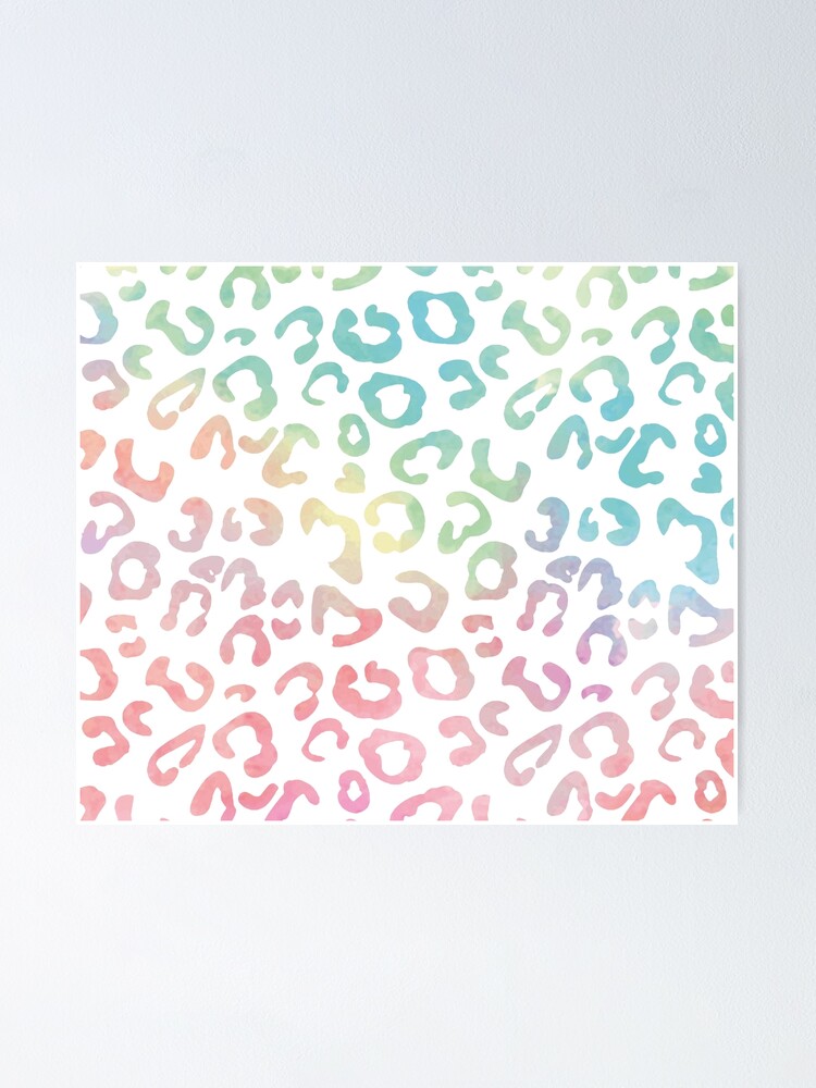 "Pastel rainbow leopard print" Poster by ColorsHappiness | Redbubble