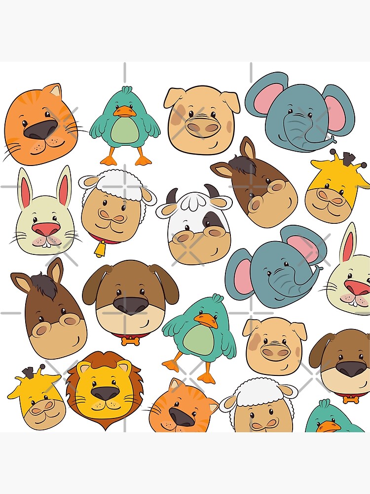 Póster «lindo fondo de animales de granja y bosque» de Jumaima | Redbubble