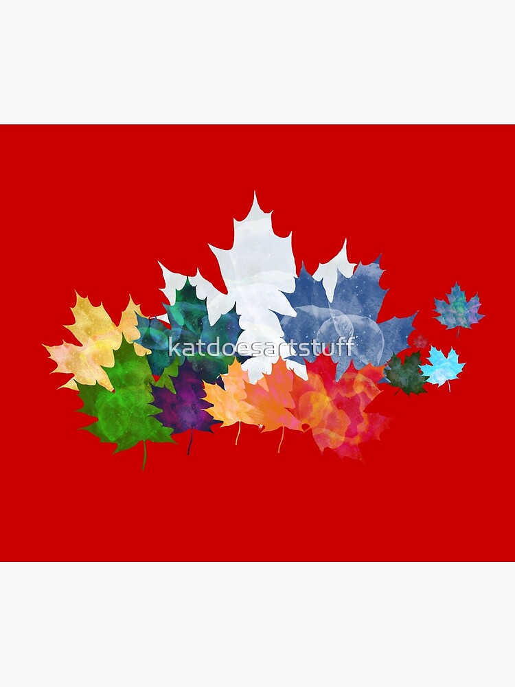 "Colourful Maple Leaf Map of Canada" Poster by katdoesartstuff | Redbubble