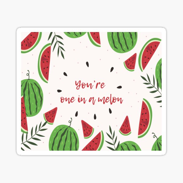 "Cute summery design: You are one in a melon, cute quote, watermelons ...