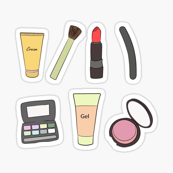 "Cosmetics set." Sticker for Sale by Yuliall | Redbubble