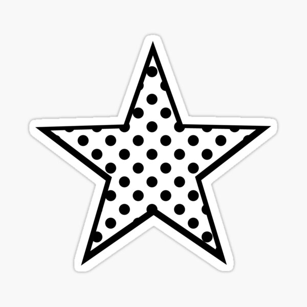 "Black Polka Dots on White Star" Sticker for Sale by Bumblefuzzies ...