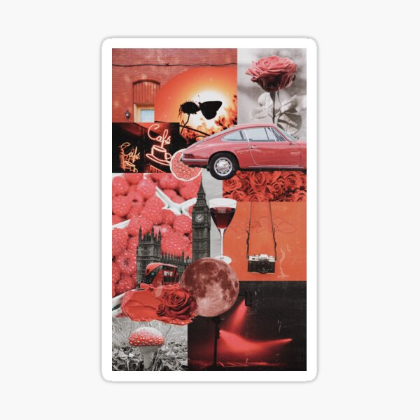 "Red collage" Sticker for Sale by AmeliaValley | Redbubble