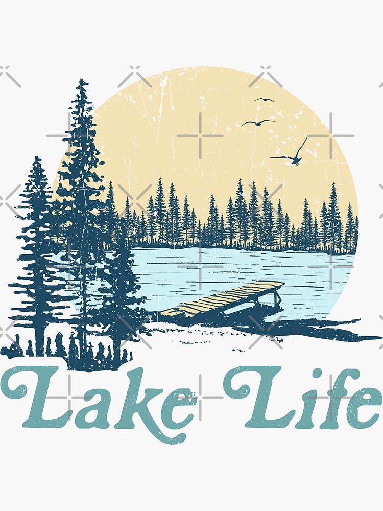 "Vintage Dock Lake Life By The Water" Sticker for Sale by ...