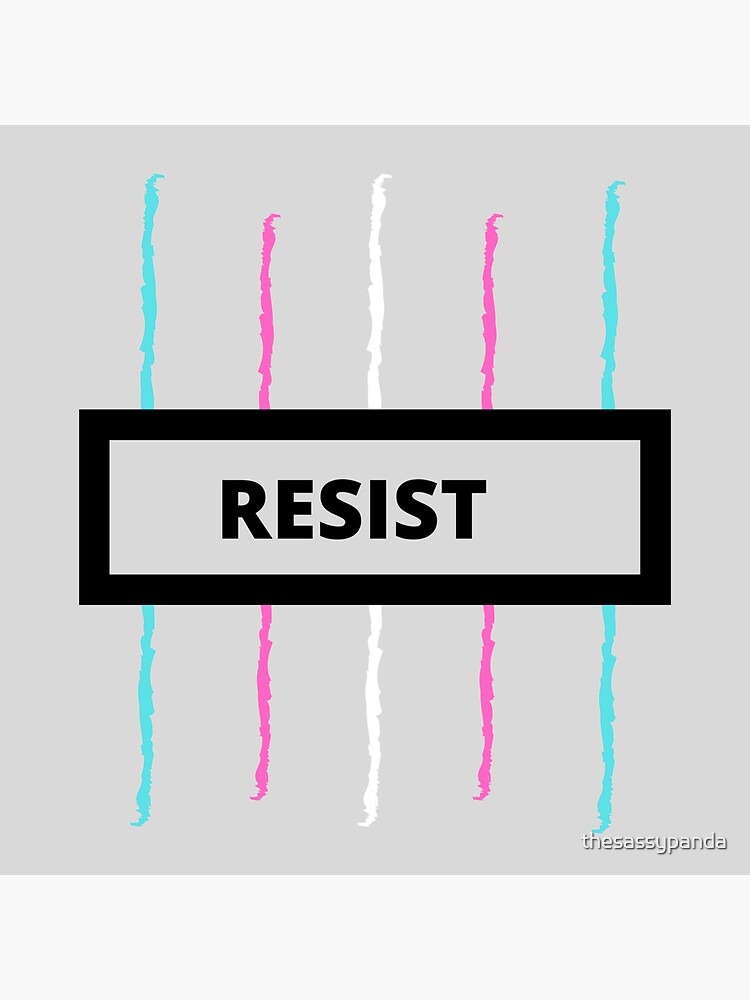 "RESIST - Trans Pride Flag - Grey" Sticker for Sale by thesassypanda ...