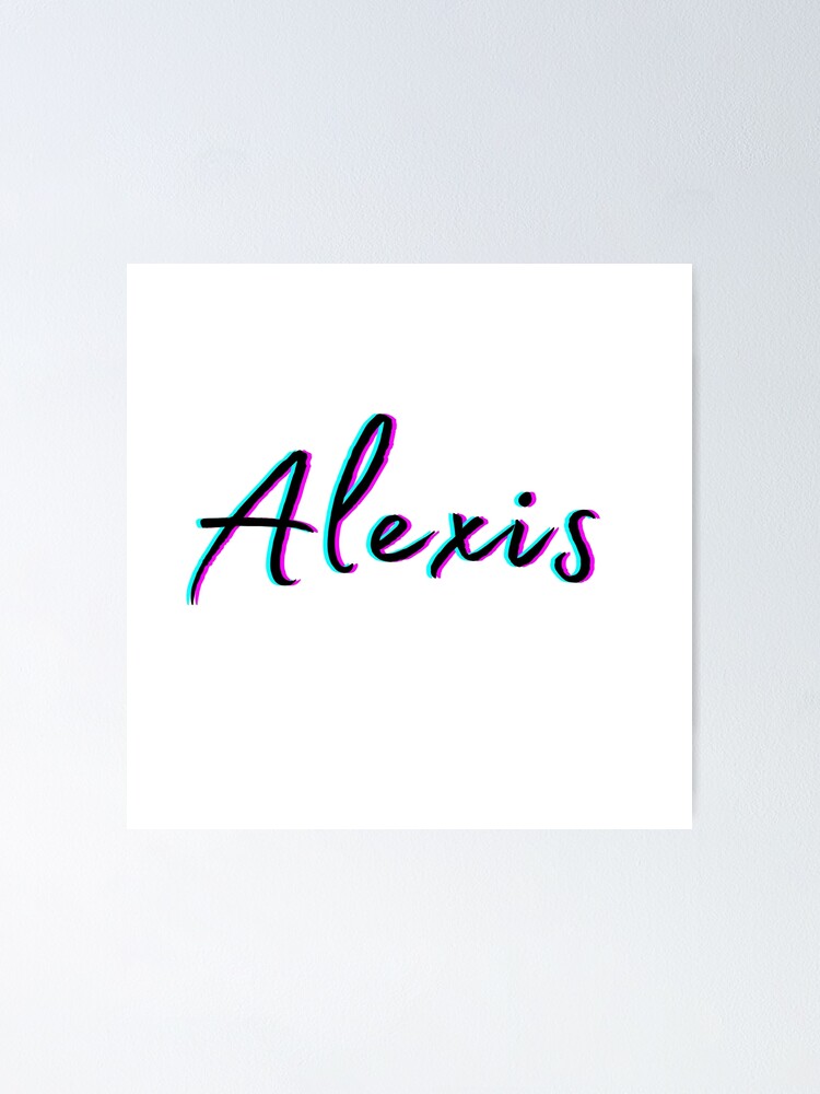 Póster «Alexis Girls Name Negro con rosa y azul neón» de rynnsbooks ...