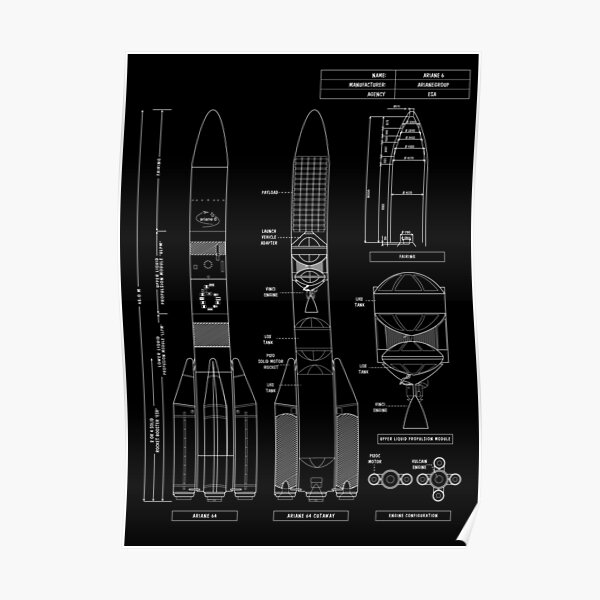 "Ariane 6 (White Stencil-No Background-English) Vertical Version ...