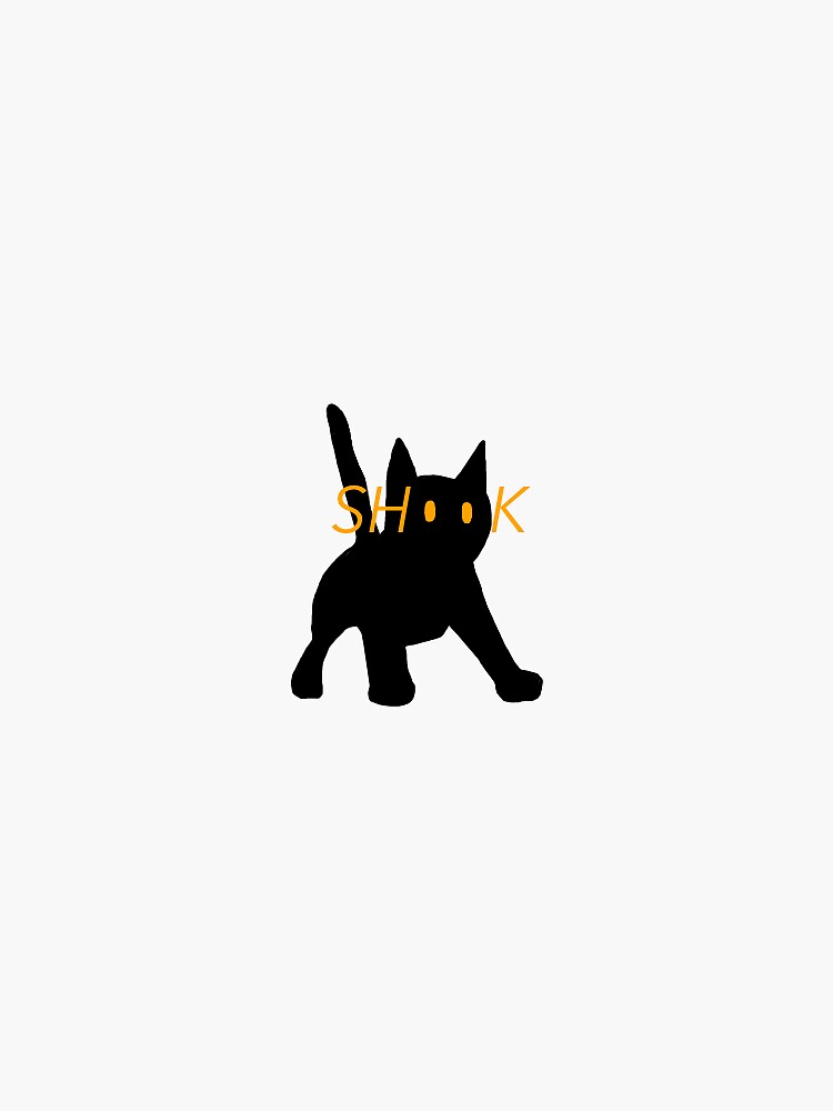 "Shook Cat" Sticker for Sale by Cippycupp | Redbubble