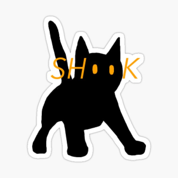 "Shook Cat" Sticker for Sale by Cippycupp | Redbubble