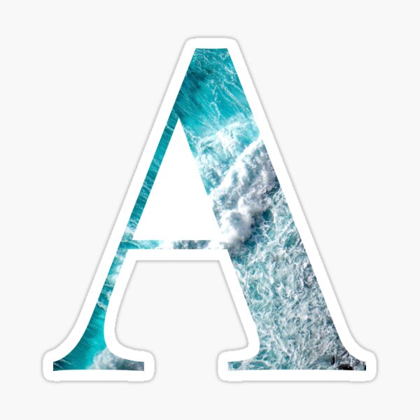 "Letter A Blue Ocean Waves Alphabet Greek Alpha" Sticker for Sale by ...