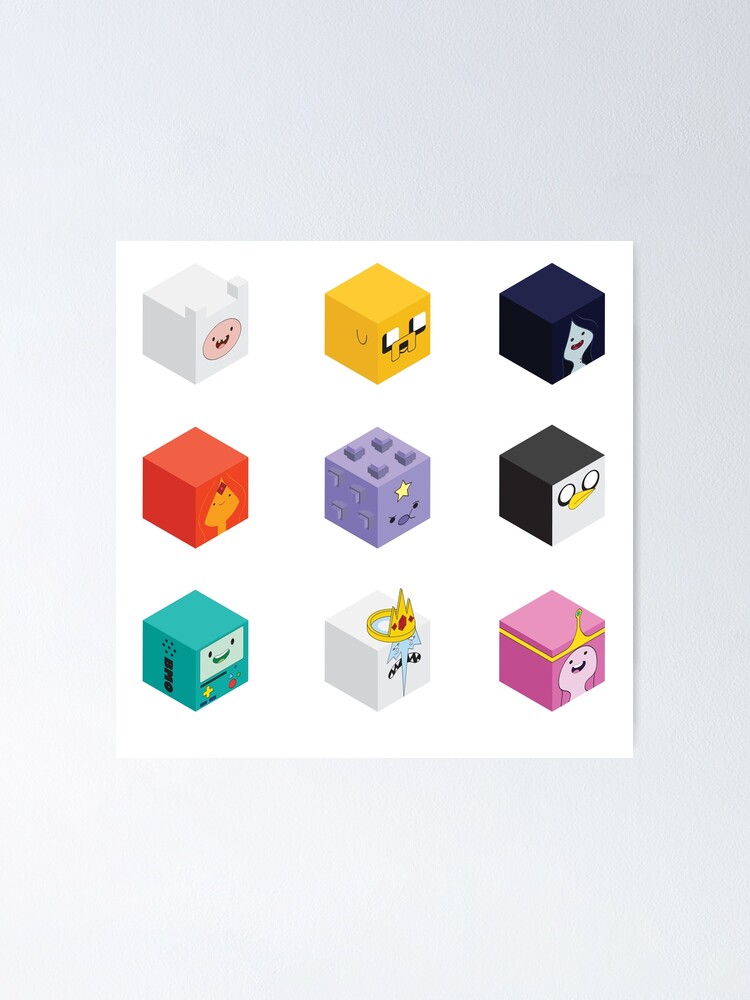 "Cube Adventure Time by Akela" Poster for Sale by AkelaDarkWolf | Redbubble