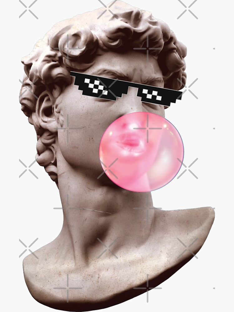 "Greek Statue chewing Gum, thug life " Sticker for Sale by PeterSS ...