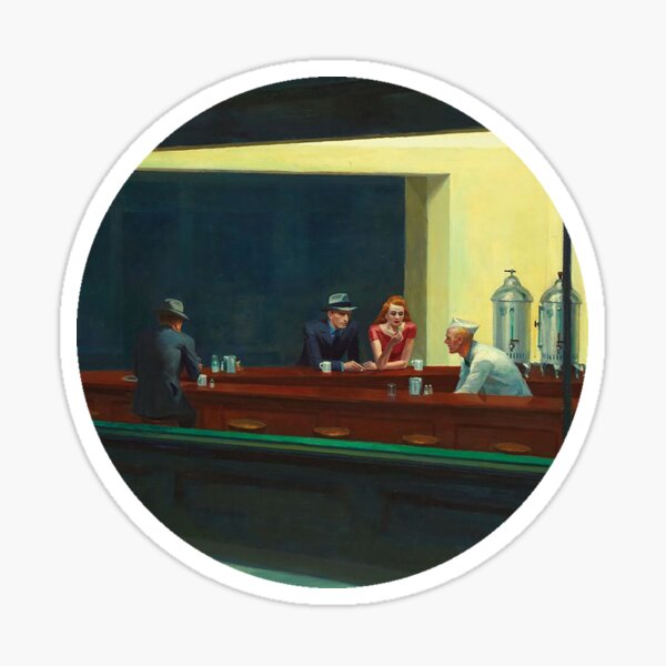 "Nighthawks" Sticker for Sale by tree-of-sorts | Redbubble
