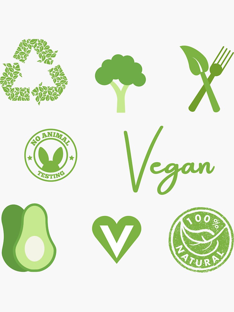 "Vegan Sticker Pack" Sticker by m95sim | Redbubble
